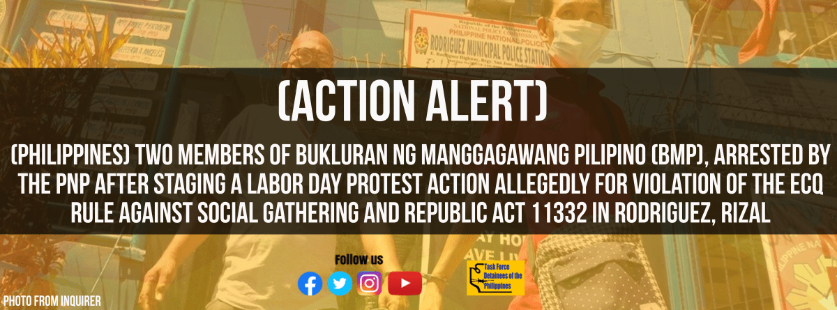 [Action Alert] Two members of the labor organization, BMP, arrested by ...